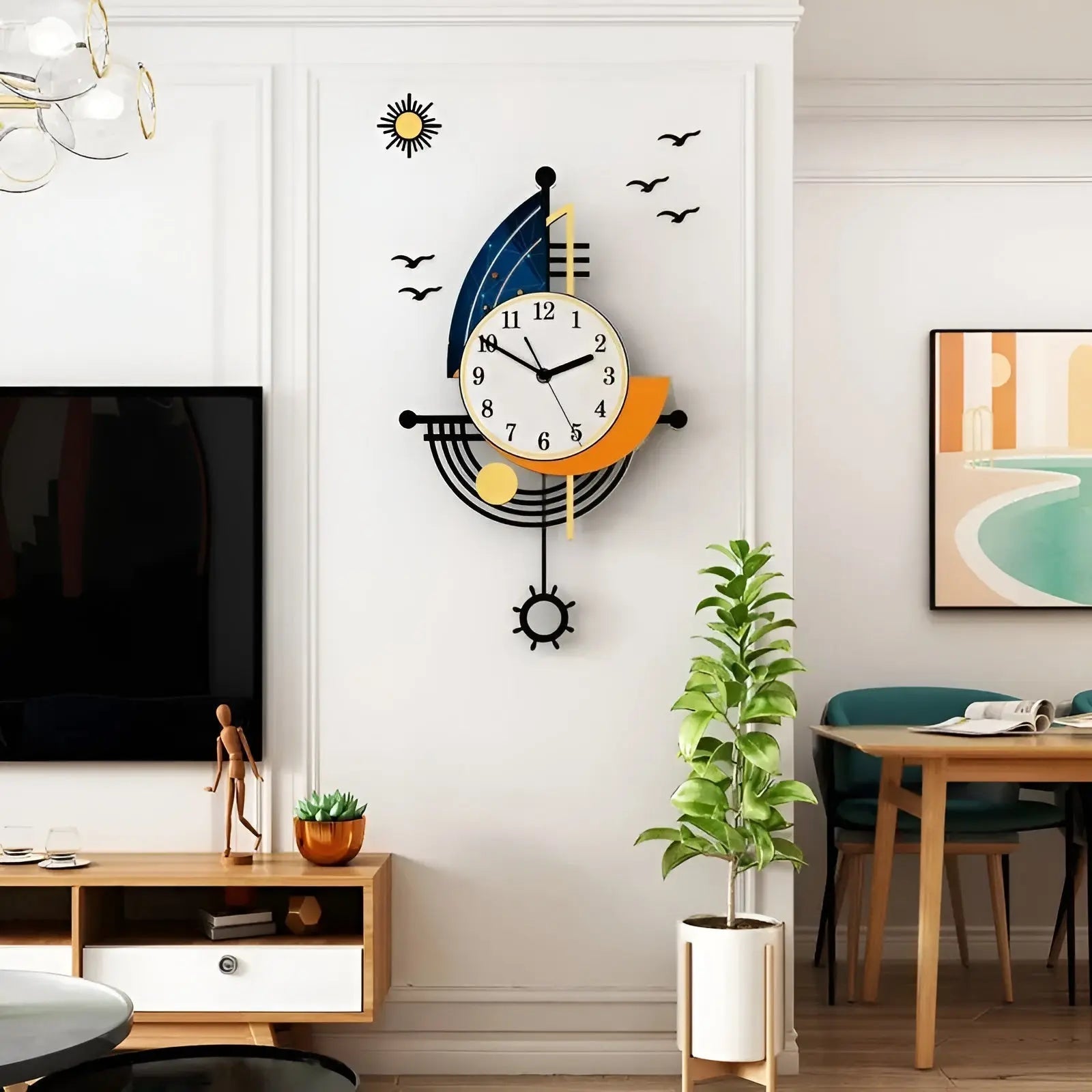 OceanTide Clock - Vægur med nautisk tema for maritim elegance